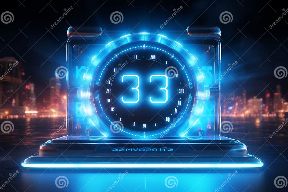 Countdown Clock with Bold Numbers and Glowing Stock Illustration ...