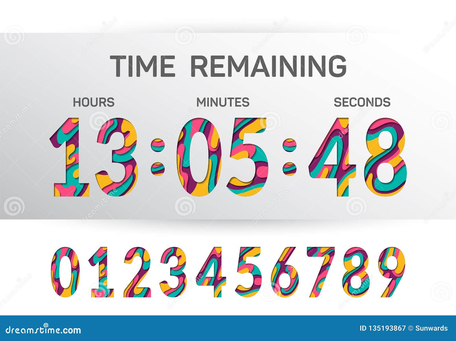 Countdown Clock Counter Timer Vector Template For Website Stock Vector