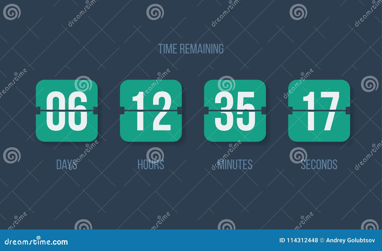 Countdown Clock Flip Counter Vector Digital Timer Stock Vector