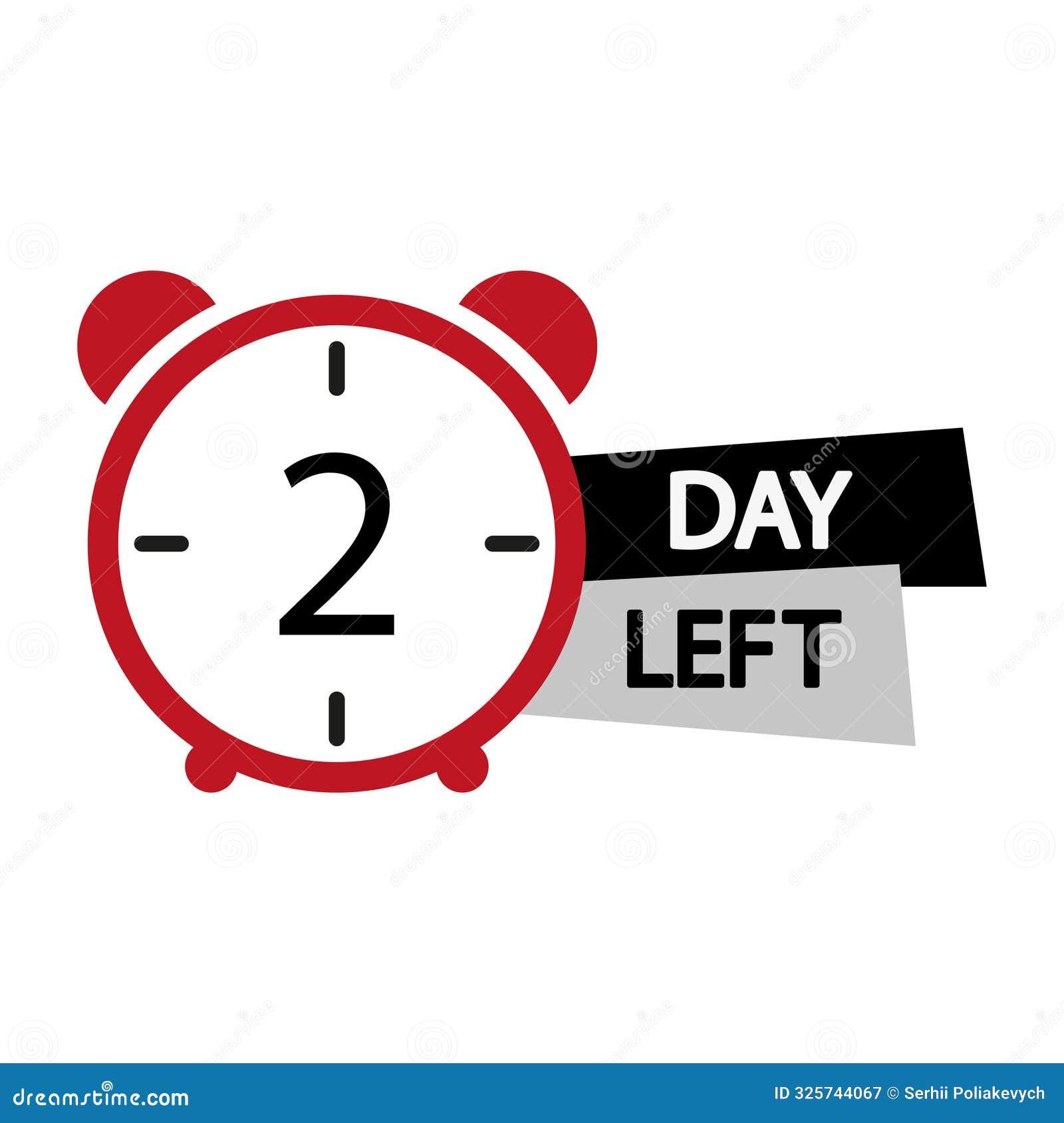 Countdown Clock Icon. Two Days Left. Blue and White Vector. Time ...