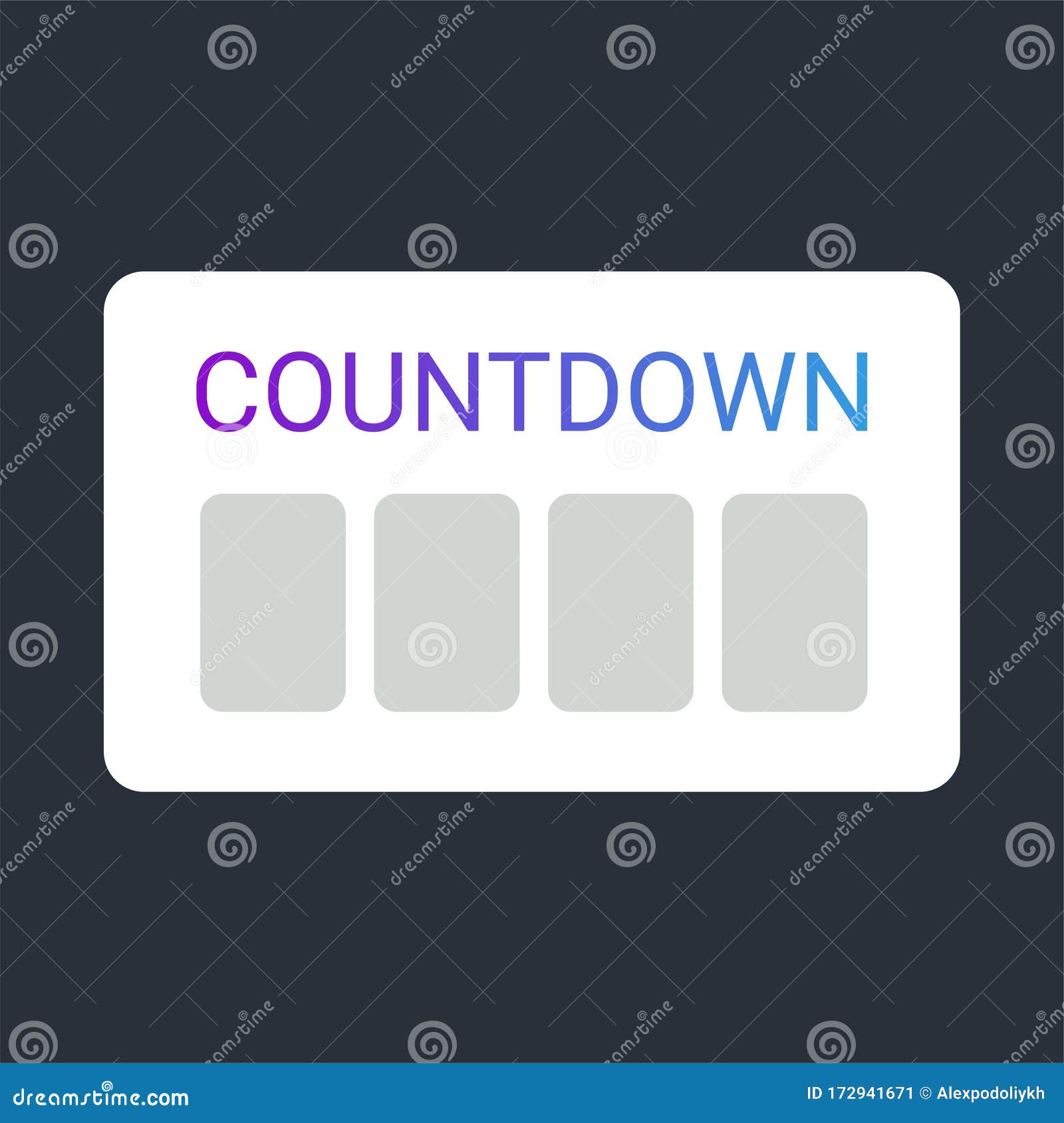 Countdown Color Element. Social Media Button. Sign for Web Page, Mobile ...