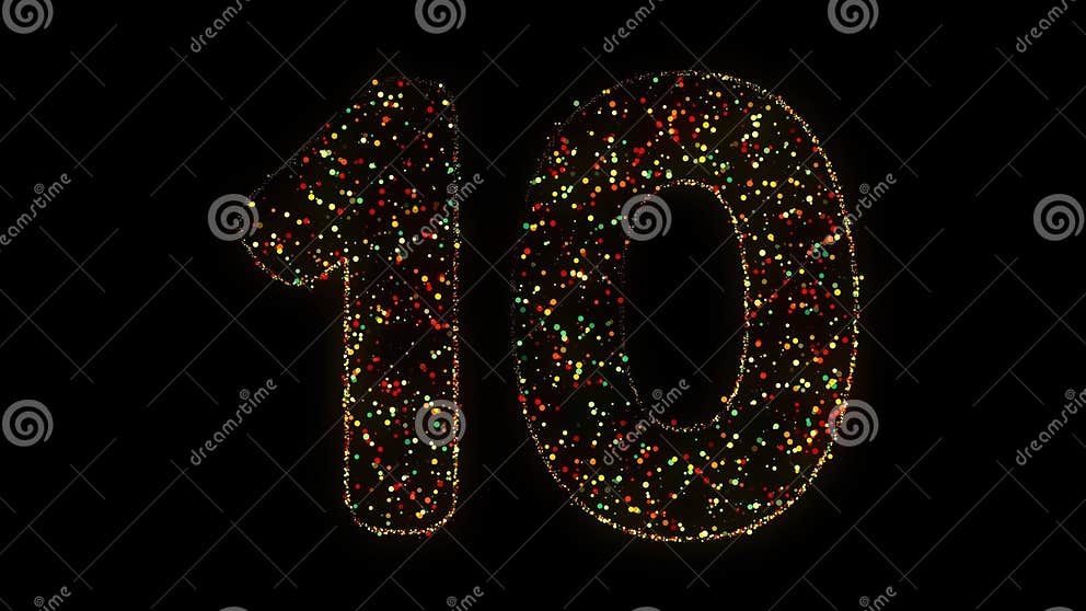 Countdown Colorful Particles Stock Illustration - Illustration of clock ...