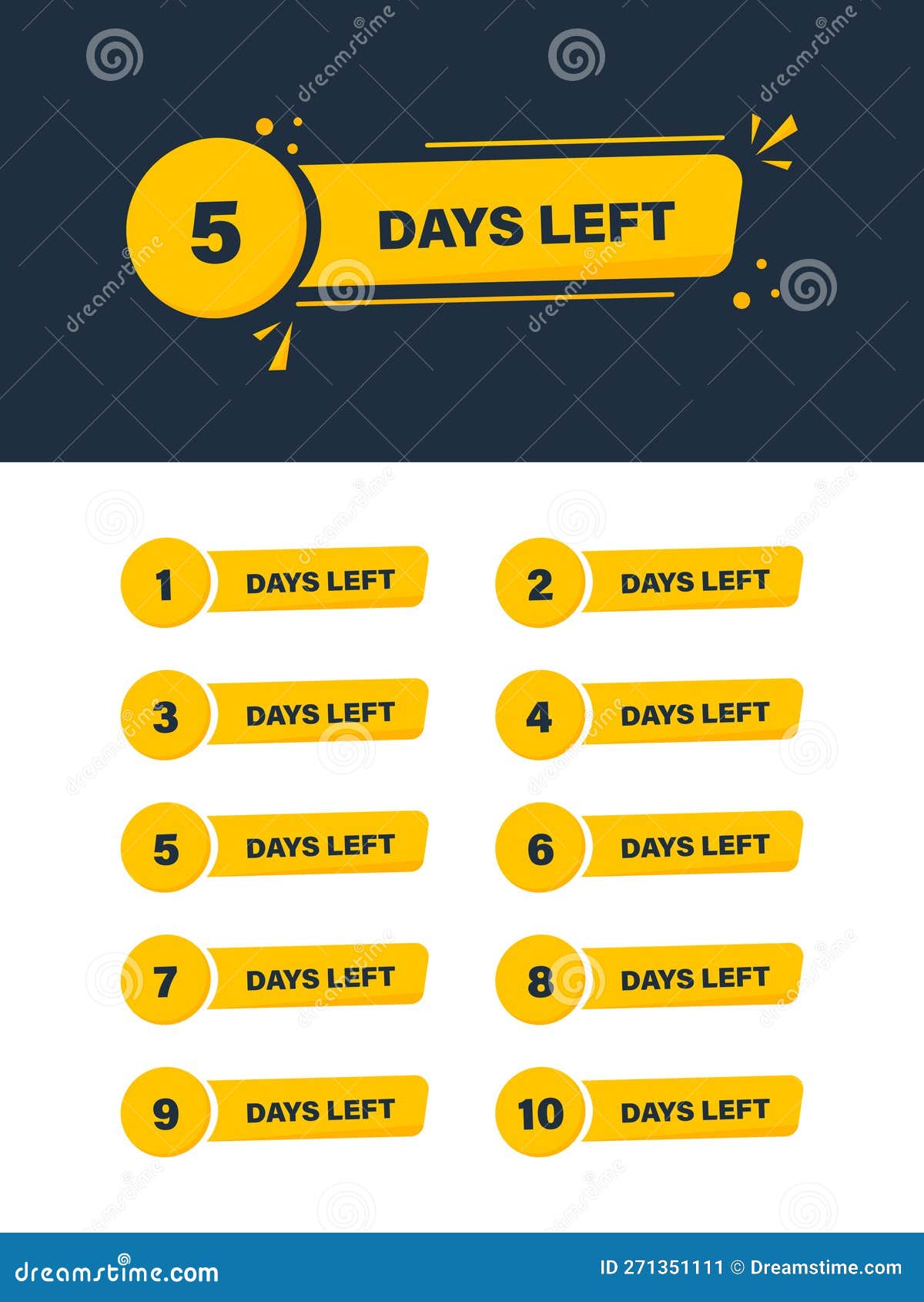 The Countdown Day S Left Banners Set is Isolated on the Backdrop ...