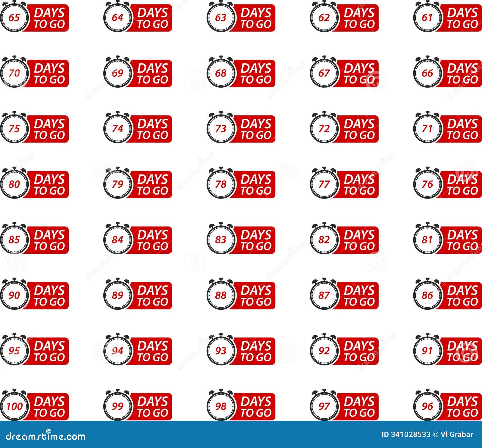 Countdown Days Left Banner. Count Time Sale. Days To Go. Vector ...