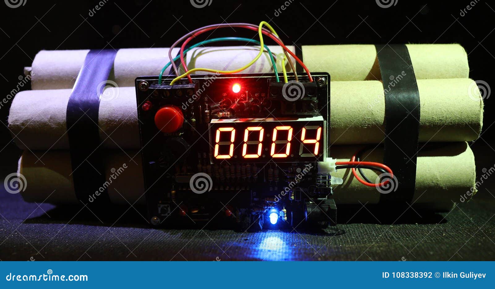 Countdown Explosive Tnt Bomb with Digital Timer. Dynamite Bomb Disposal ...