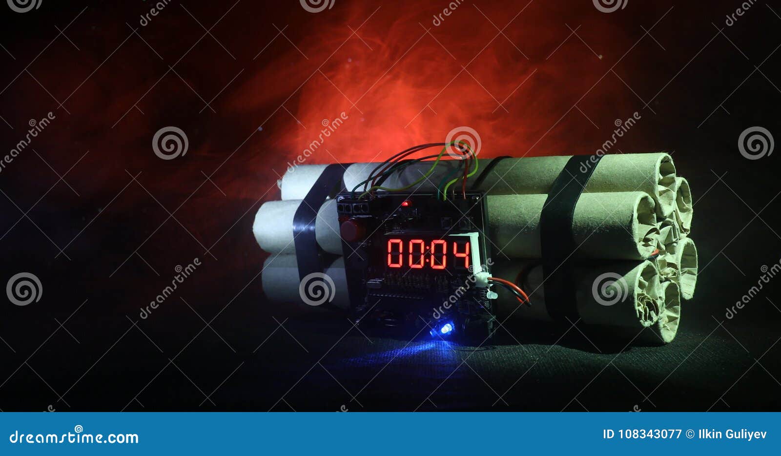 Countdown Explosive Tnt Bomb with Digital Timer. Dynamite Bomb Disposal ...