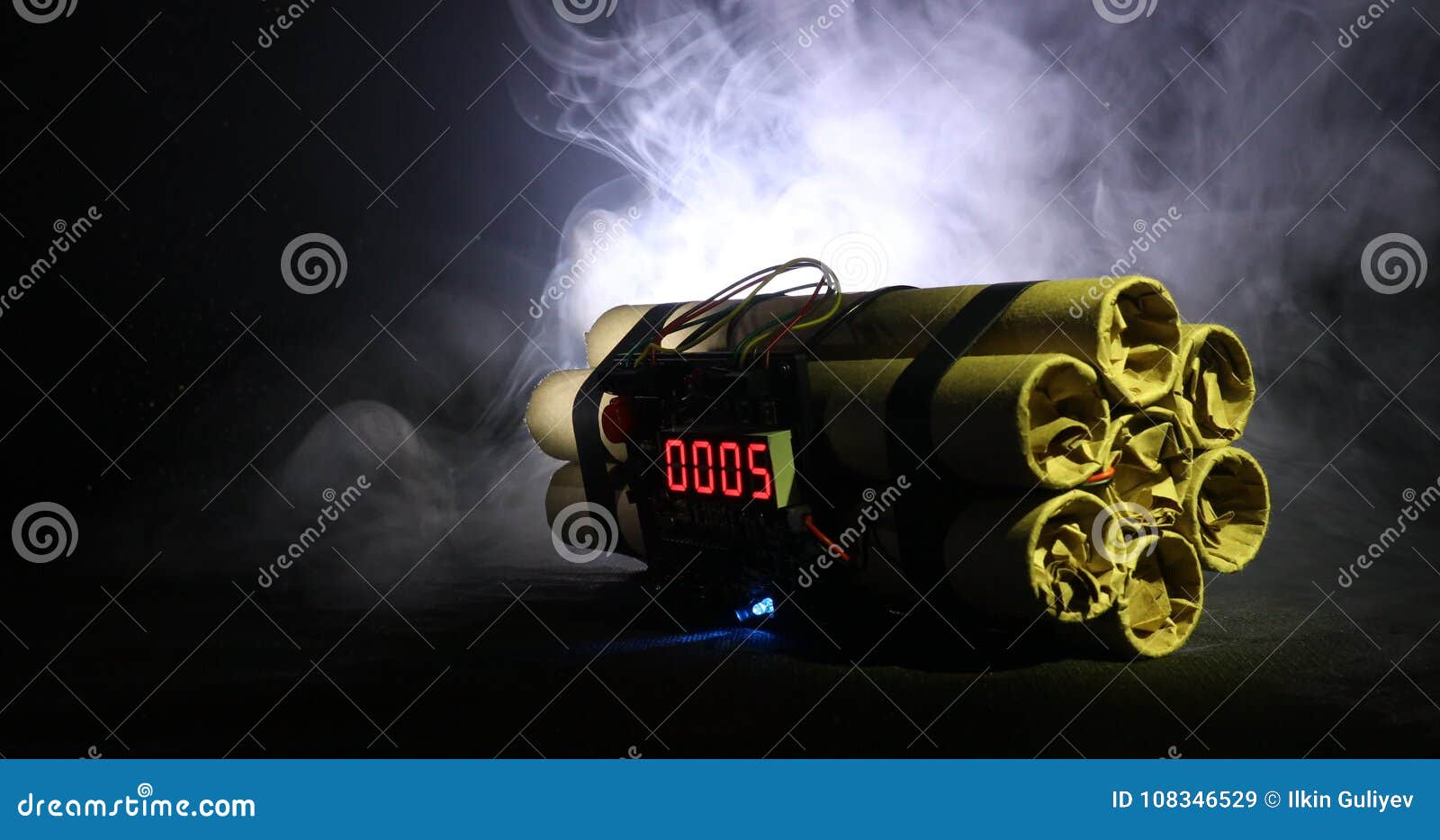 Countdown Explosive Tnt Bomb with Digital Timer. Dynamite Bomb Disposal ...