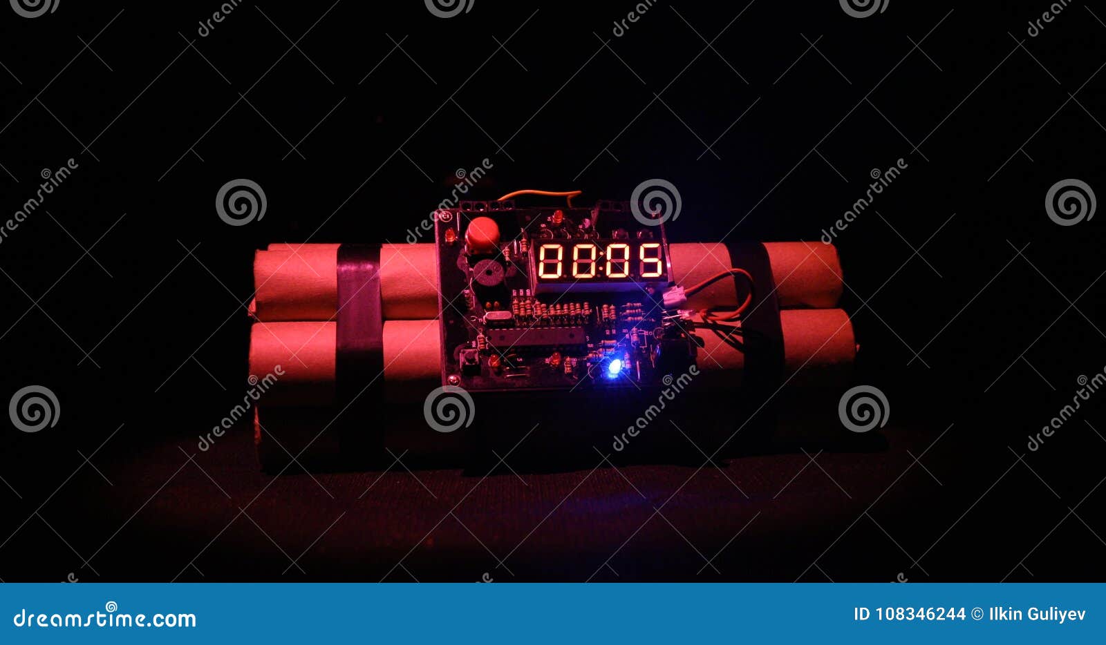 Countdown Explosive Tnt Bomb with Digital Timer. Dynamite Bomb Disposal ...