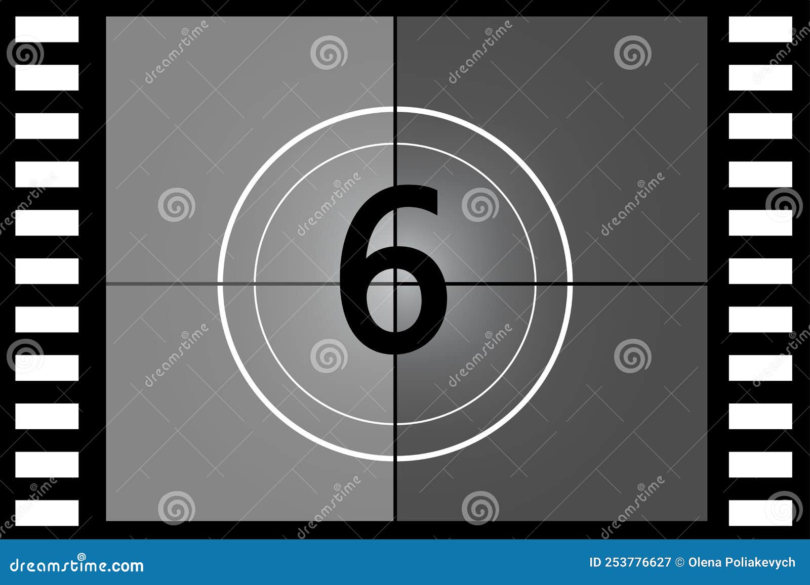 Countdown Frame Number Six. Vector Illustration. Stock Image Stock ...
