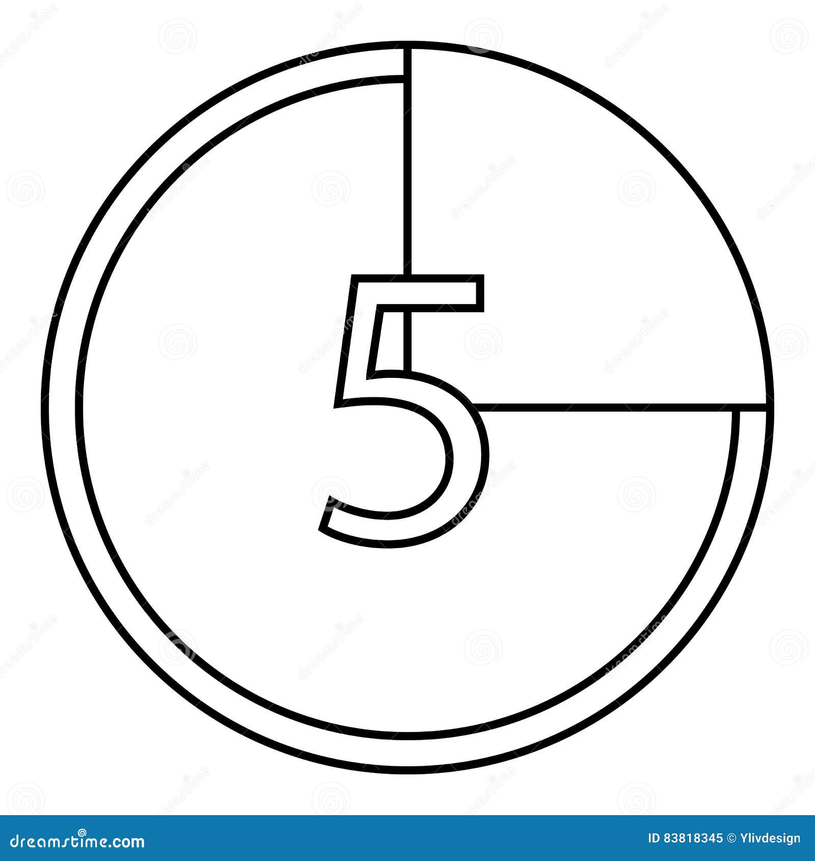 Countdown Icon, Outline Style Stock Vector - Illustration of icon ...