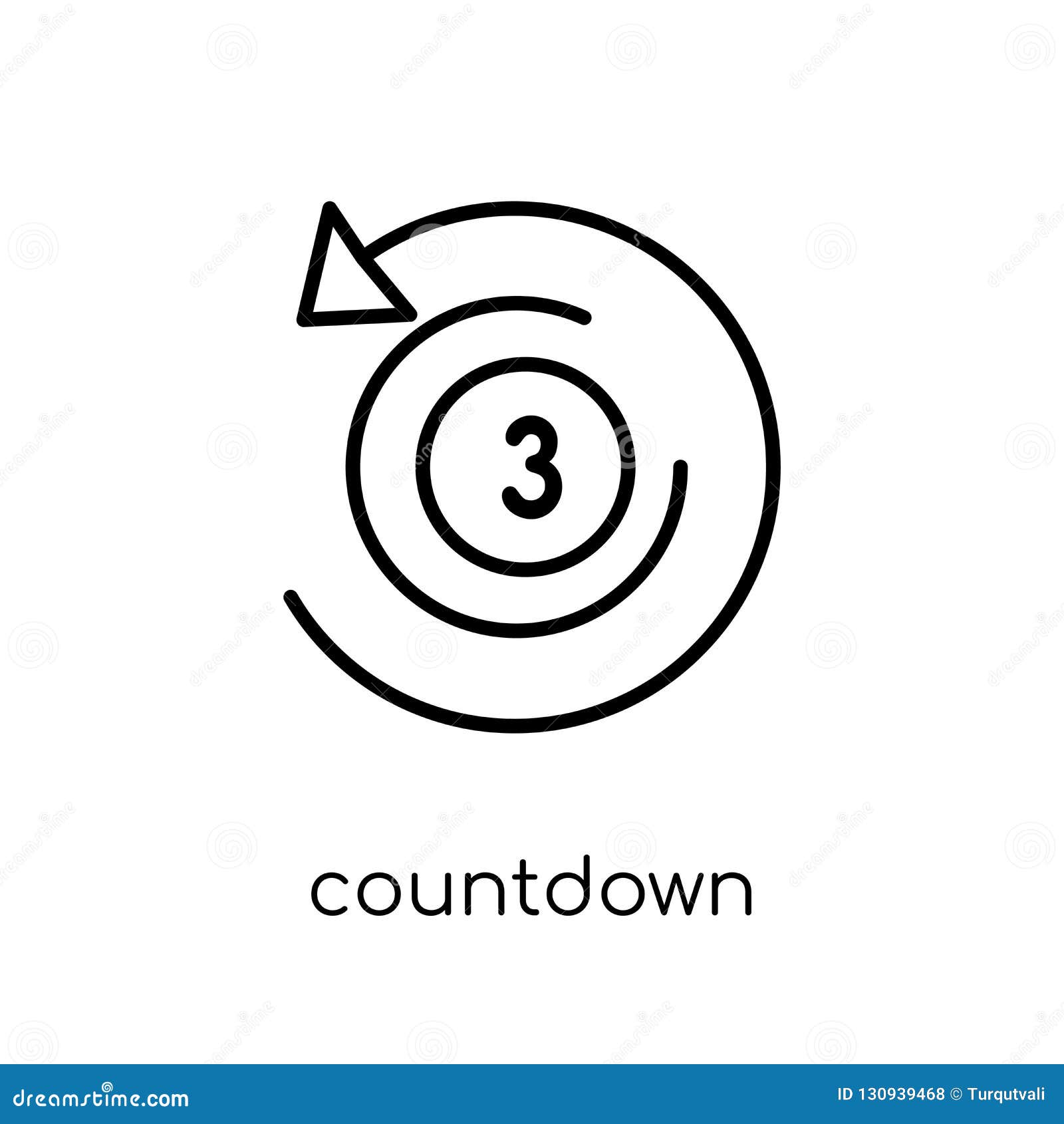 Countdown Icon. Trendy Modern Flat Linear Vector Countdown Icon Stock ...