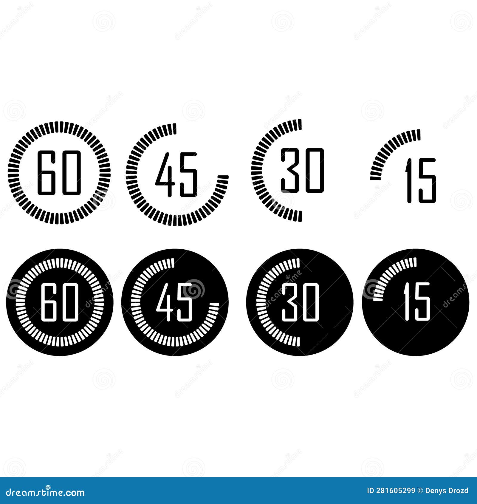 Countdown Icon Vector Set. Passage of Time Illustration Sign Collection ...