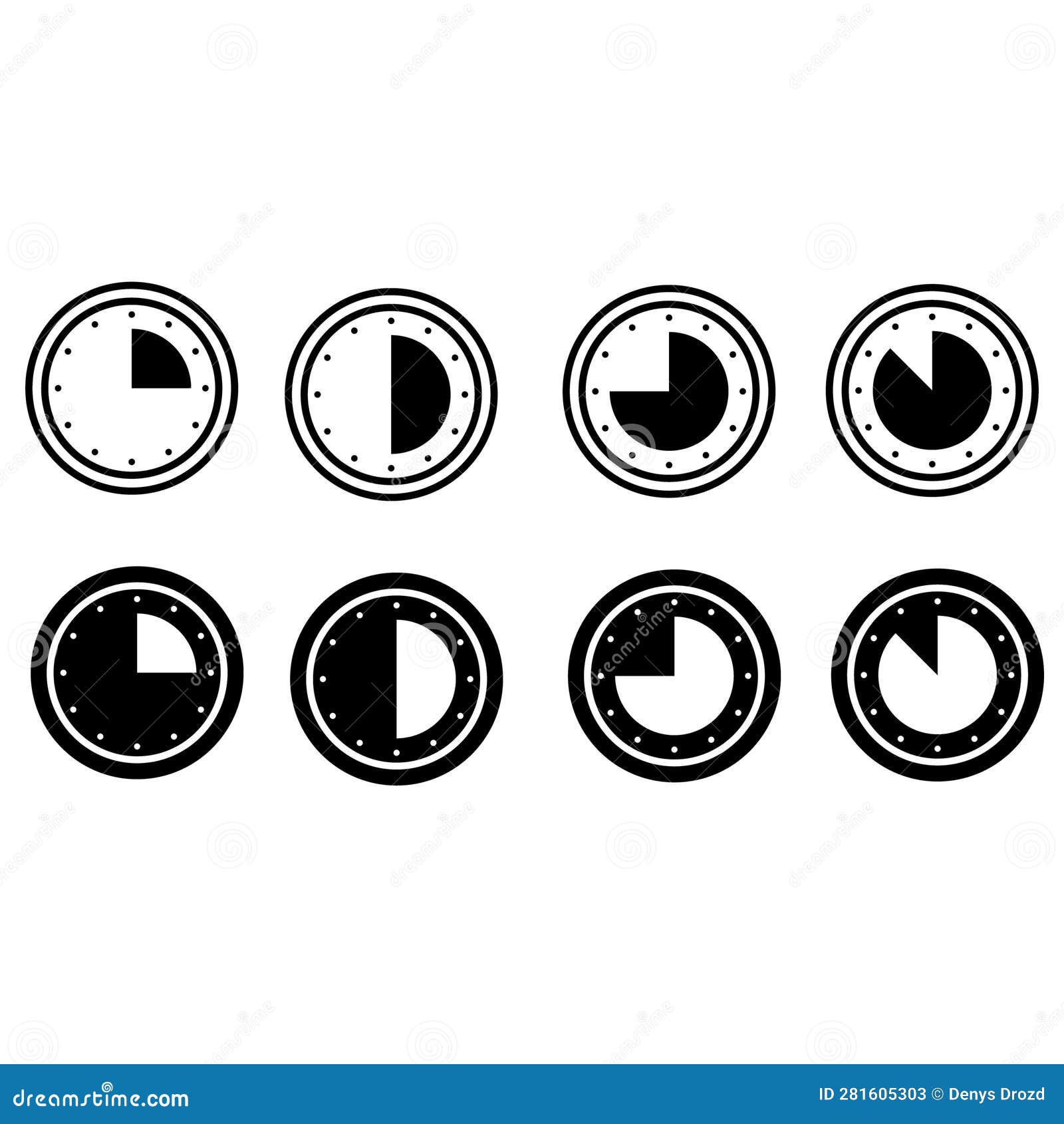 Countdown Icon Vector Set. Passage of Time Illustration Sign Collection ...