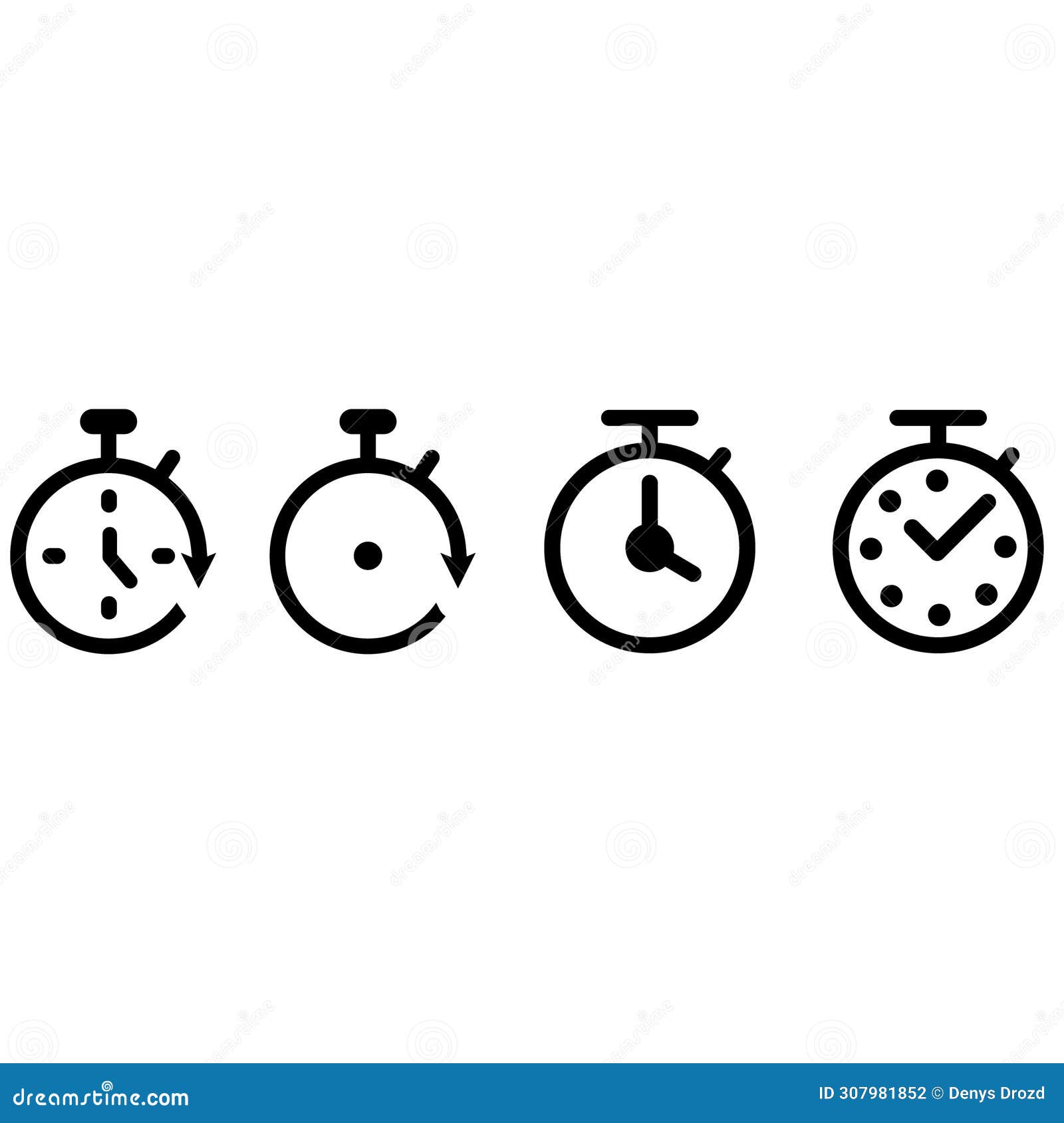 Countdown Icon Vector Set. Passage of Time Illustration Sign Collection ...