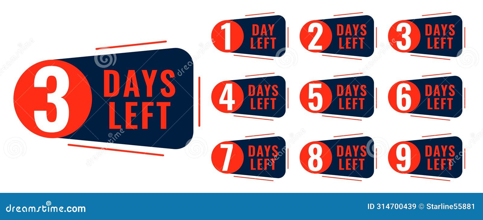Countdown Last Days Left Sign Template for Coming Soon Sale Offer Stock ...