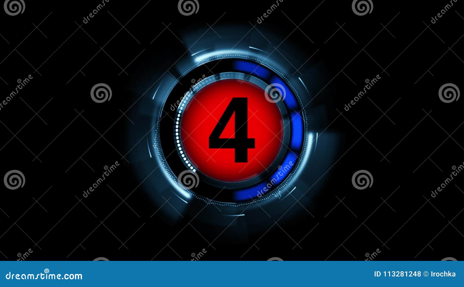 Countdown Leader Graphic Number 4 Stock Illustration - Illustration of ...