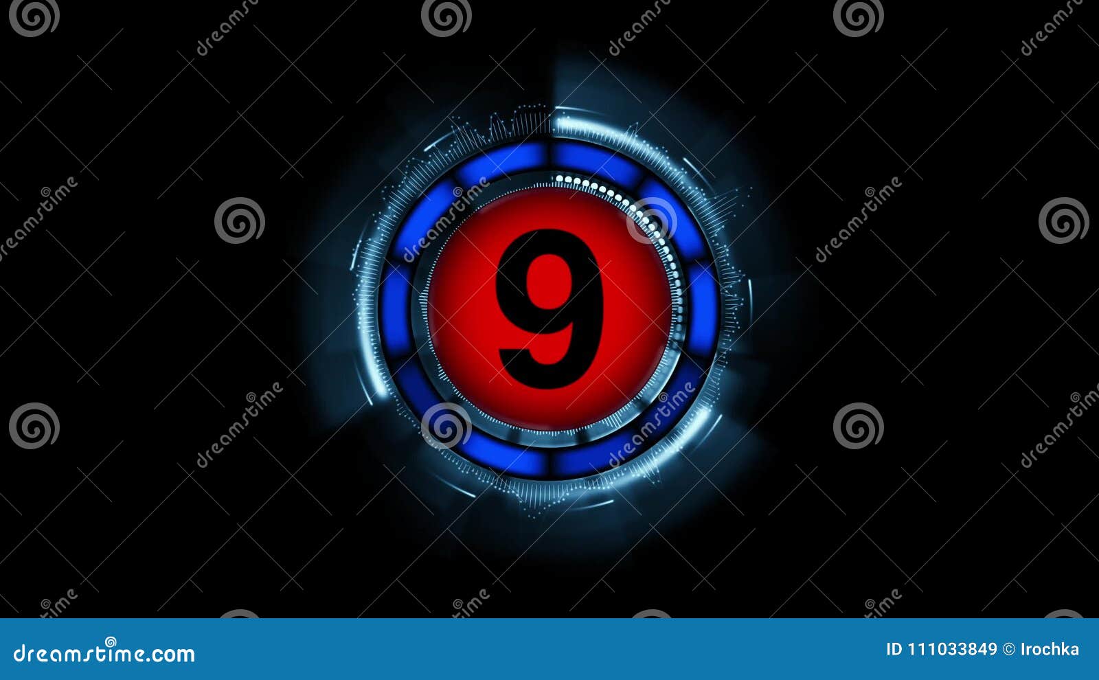 Countdown Leader Graphic Number 9 Stock Illustration - Illustration of ...