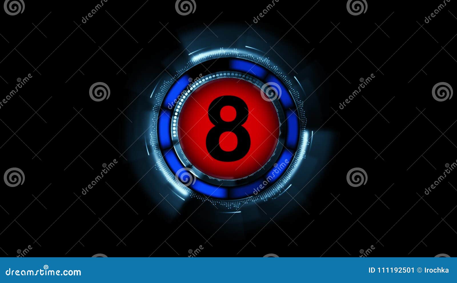 Countdown Leader Graphic Number 8 Stock Illustration - Illustration of ...