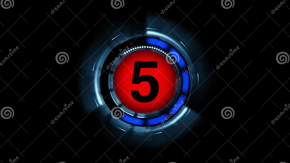 Countdown Leader Graphic Number 5 Stock Illustration - Illustration of ...