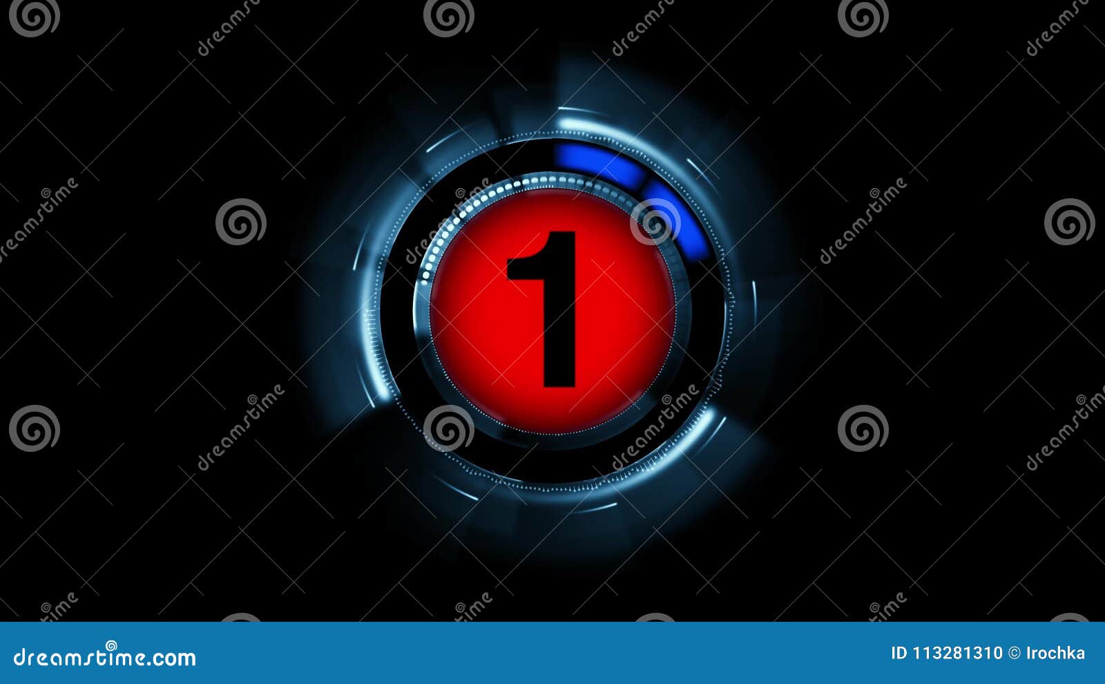 Countdown Leader Graphic Number 1 Stock Illustration - Illustration of ...