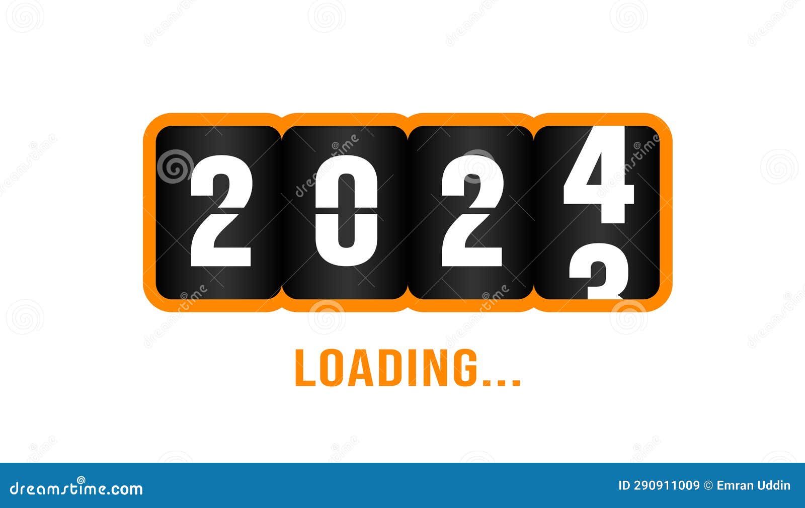 2024 Countdown Loading Bar Progress Digital Technology Black and Yellow ...
