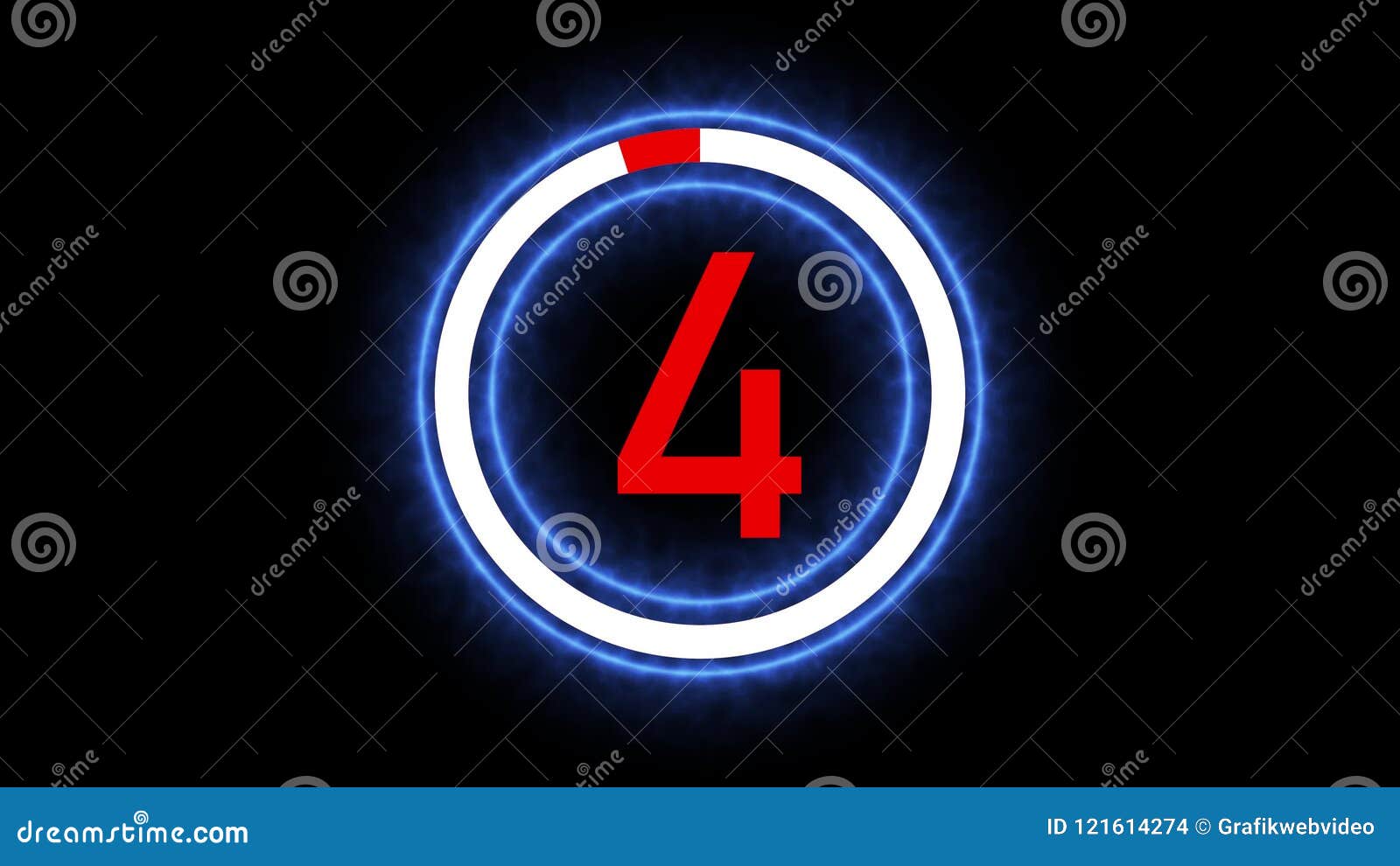 Countdown Neon Blue Red White - Black Background Stock Footage - Video ...