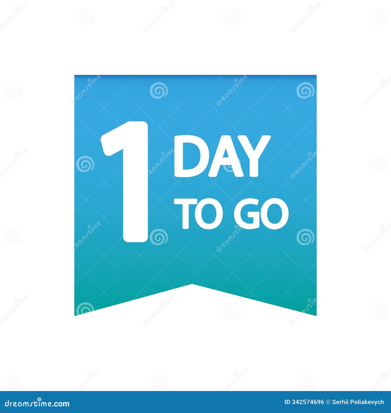 Countdown Number One. Bold 1 Day Left. Vector Reminder Icon. Time ...