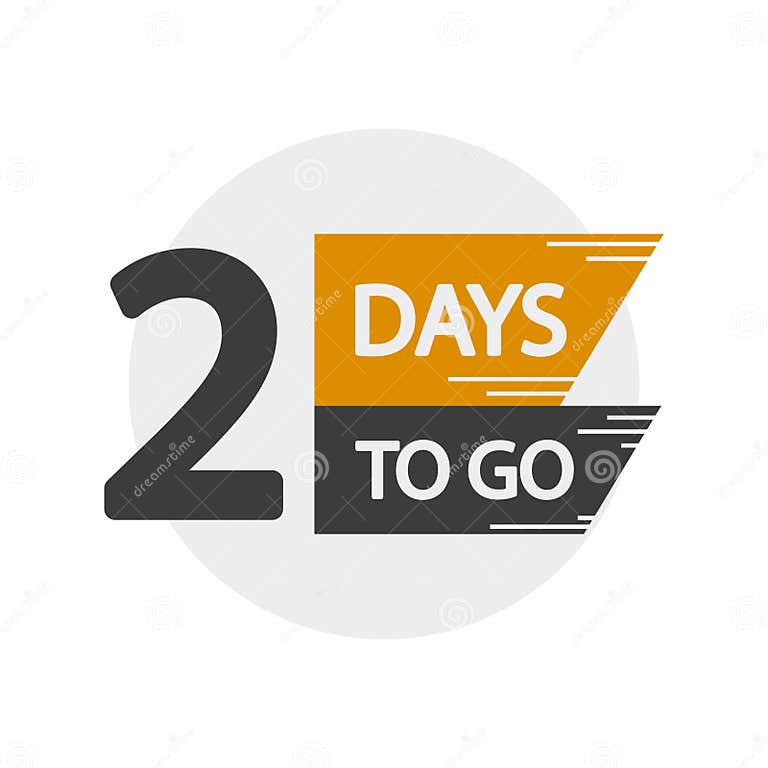 Countdown Number Two. Bold 2 Days Left. Vector Reminder Symbol. Event ...