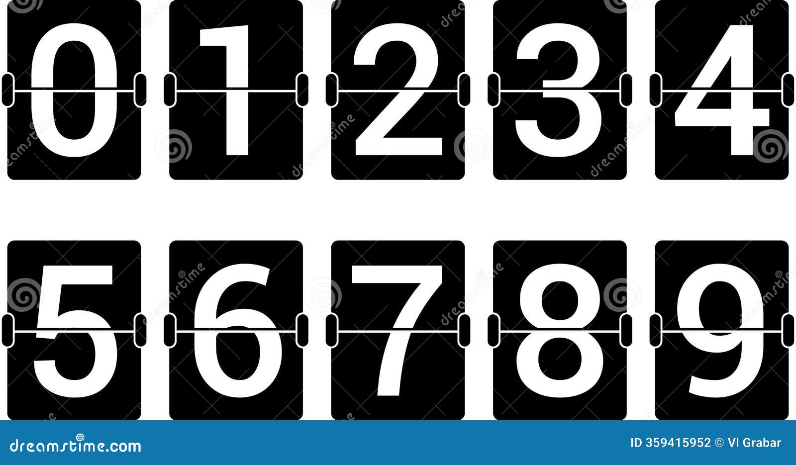 Countdown Numbers Flip Counter. Counter with All Numbers Stock Photo ...