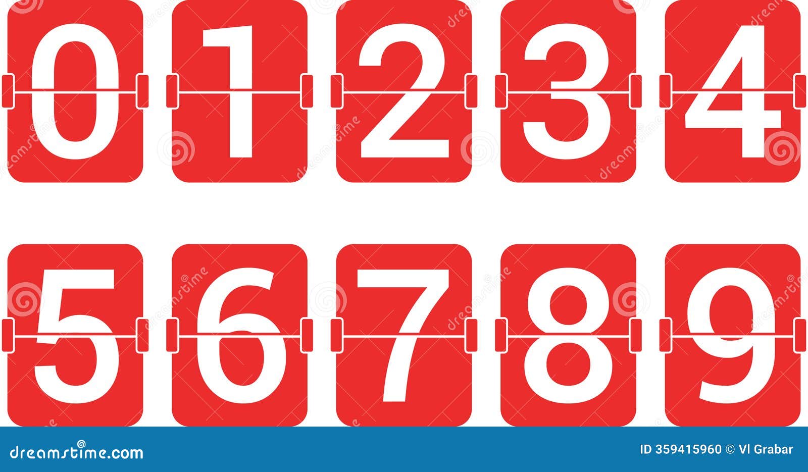 Countdown Numbers Flip Counter. Counter with All Numbers Stock Photo ...