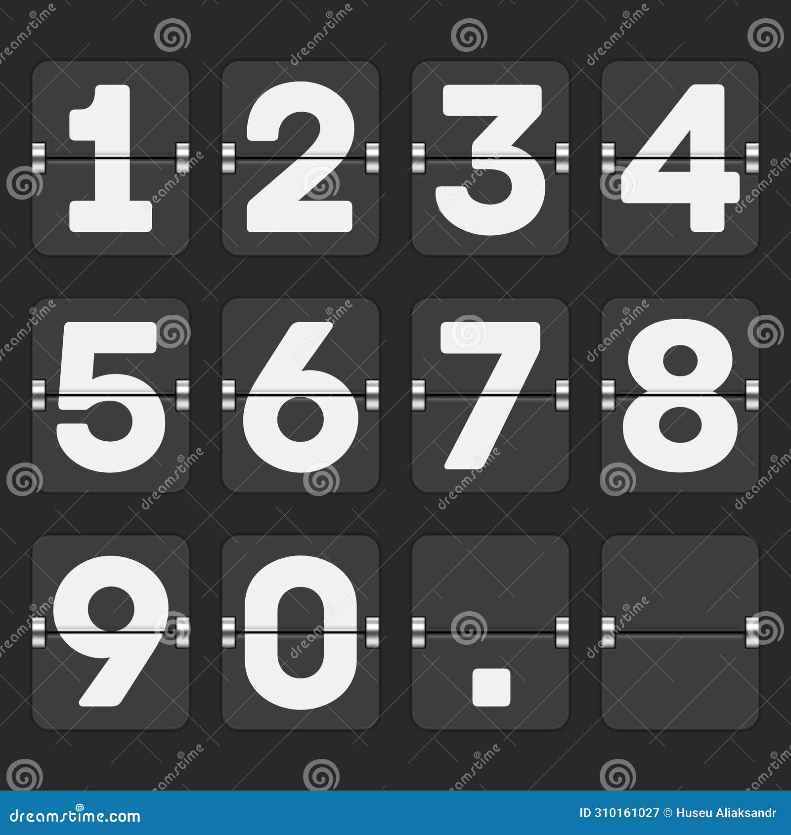 Countdown Numbers Flip Counter Stock Vector - Illustration of minute ...