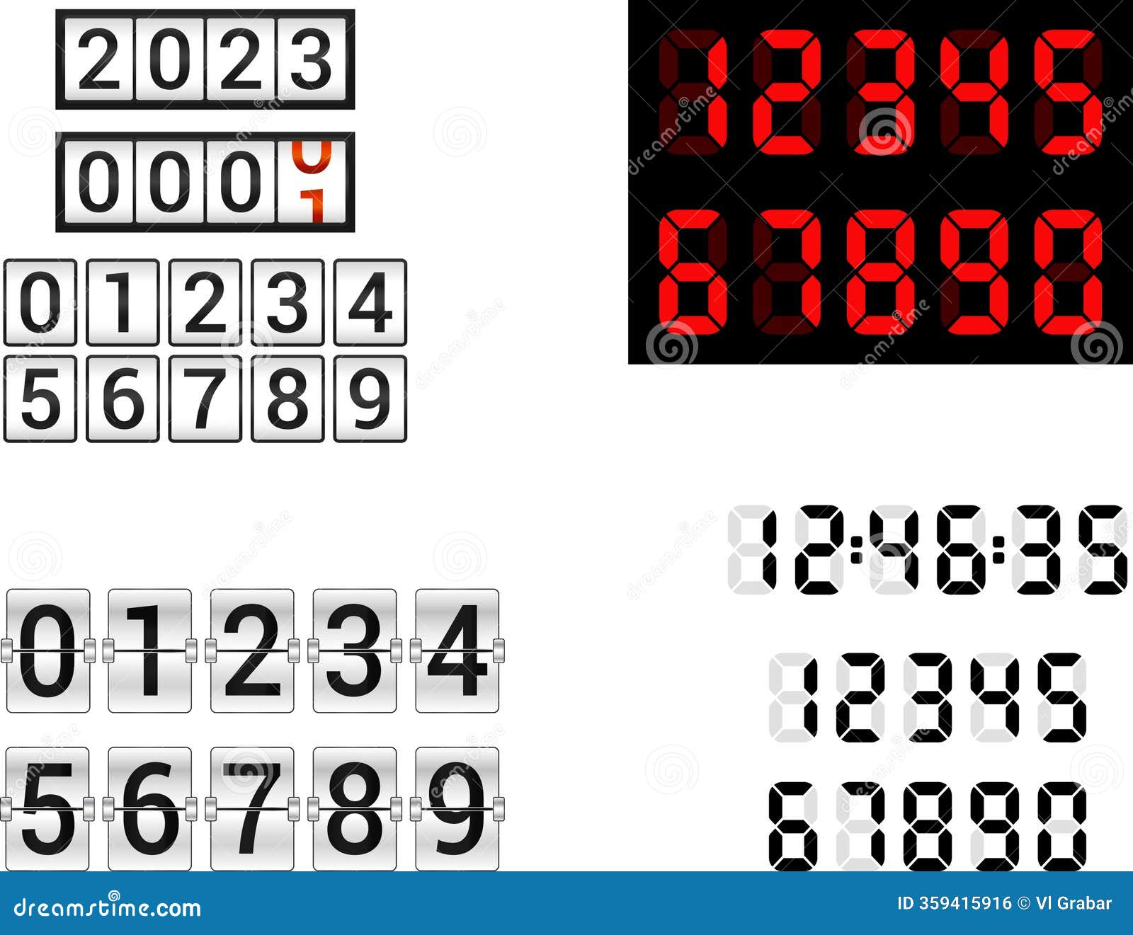 Countdown Numbers Flip Counter. Counter with All Numbers Stock Photo ...