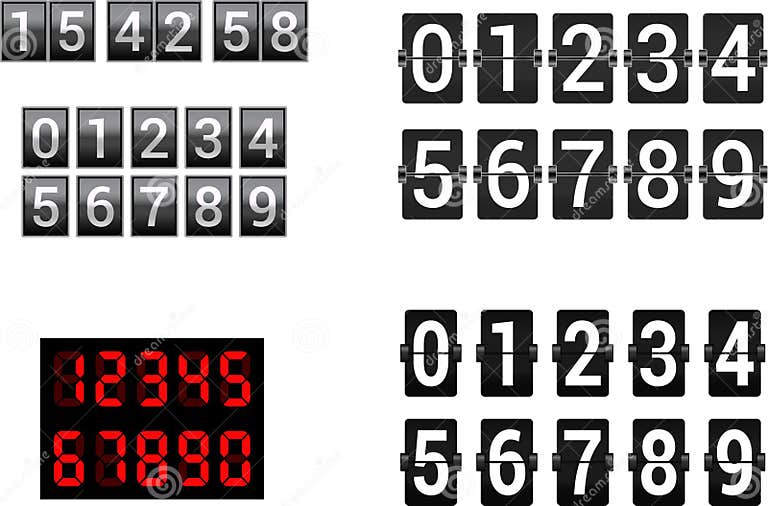 Countdown Numbers Flip Counter. Counter with All Numbers Stock Image ...