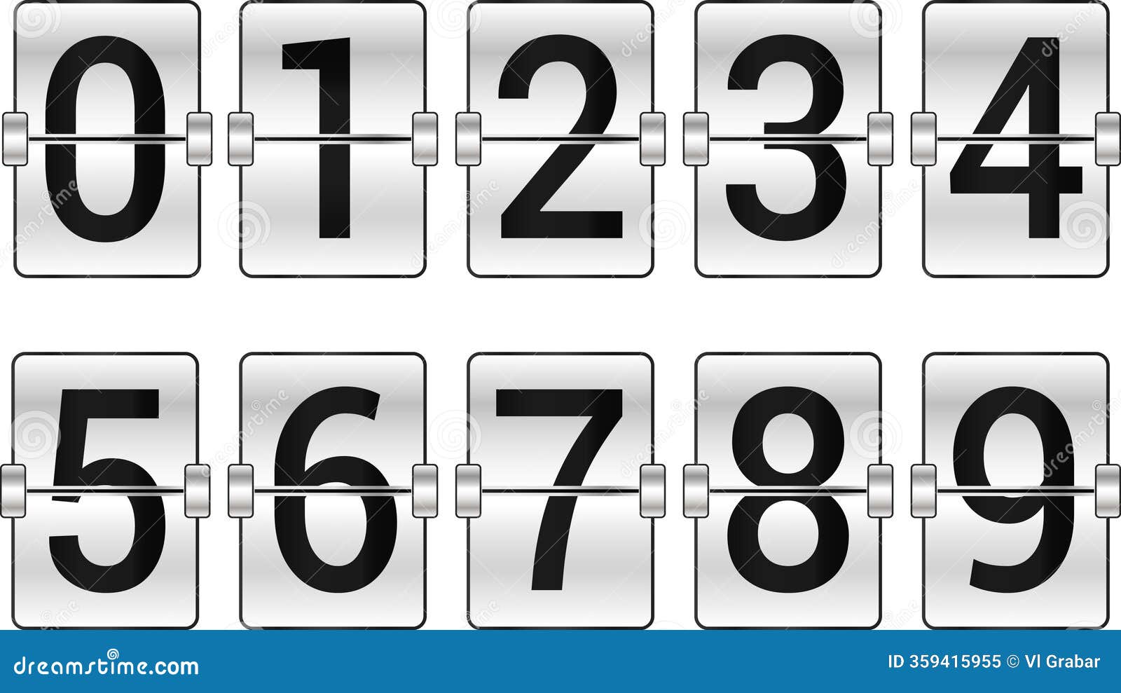 Countdown Numbers Flip Counter. Counter with All Numbers Stock Image ...