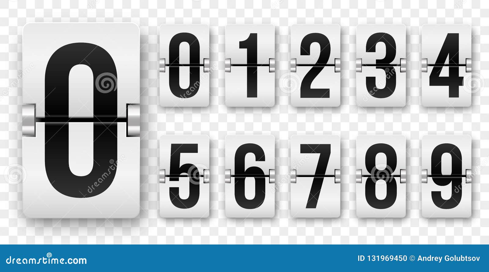 Countdown Numbers Flip Counter Vector Isolated 0 To 9 Retro Style Flip ... Countdown Numbers Flip Counter Vector Isolated 0 To 9 Retro Style Flip ...