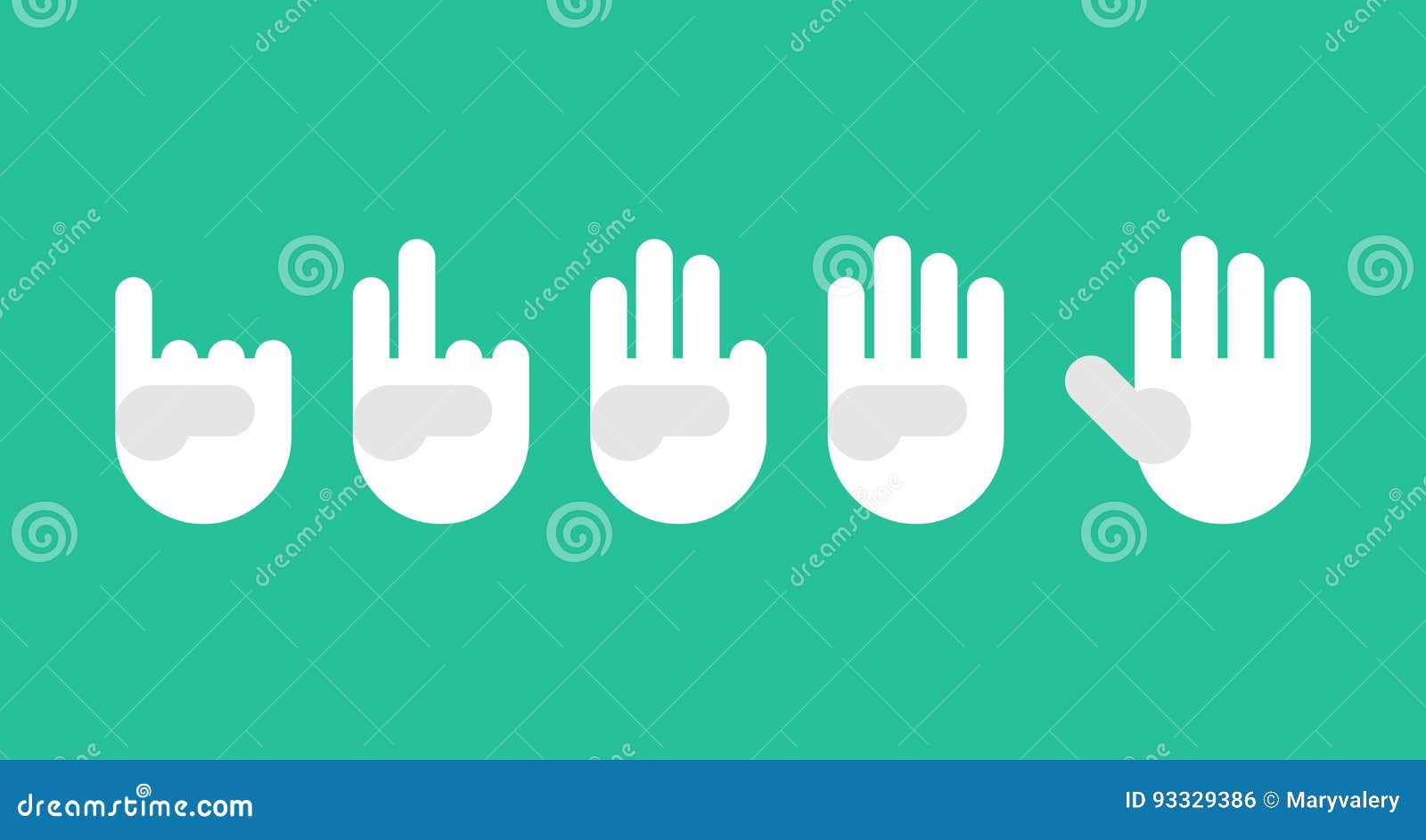 Countdown Referee Hand in White Gloves. Fingers Show Countdown. Stock ...