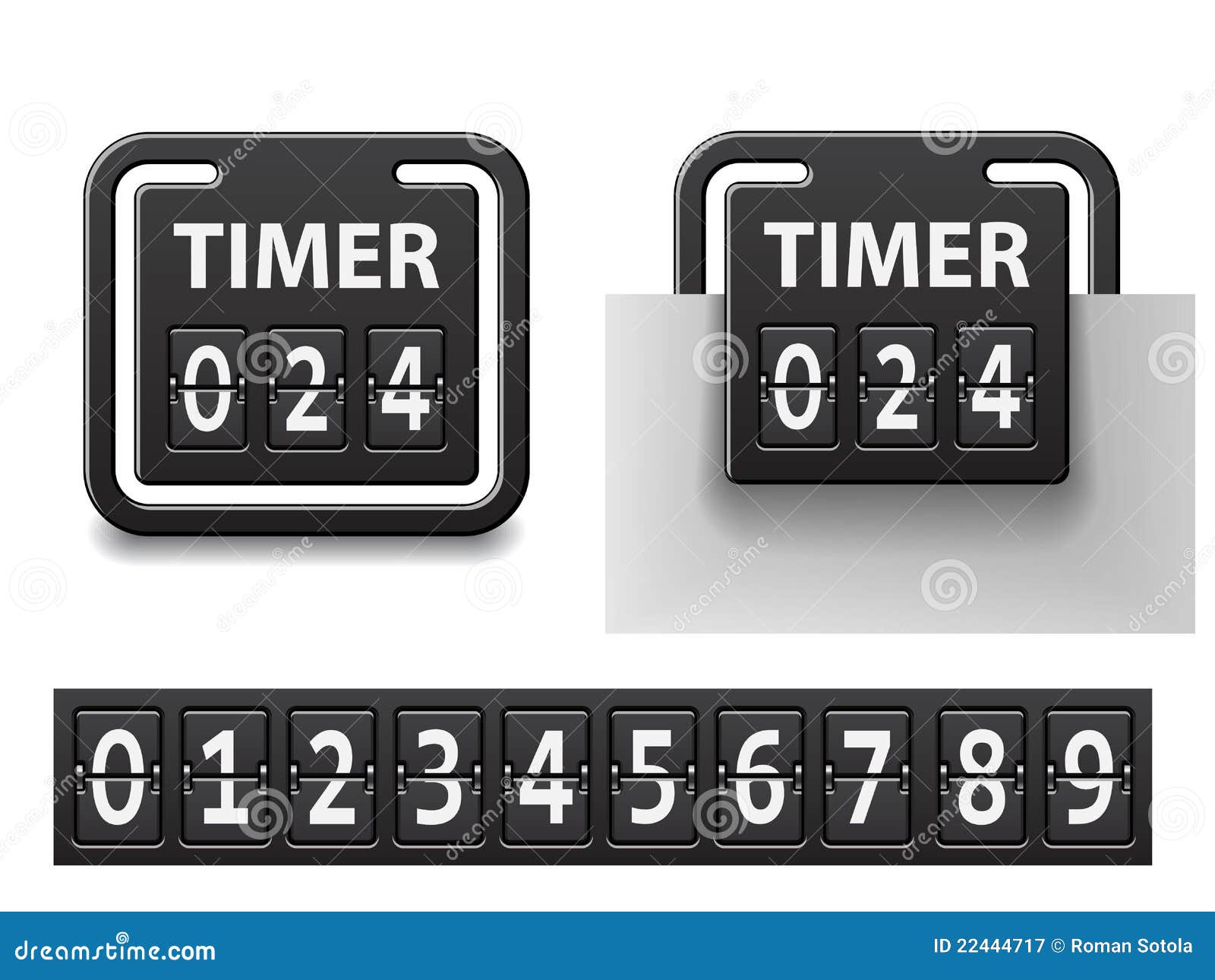 Countdown Square Mechanical Timer Stock Vector - Illustration of hour ...