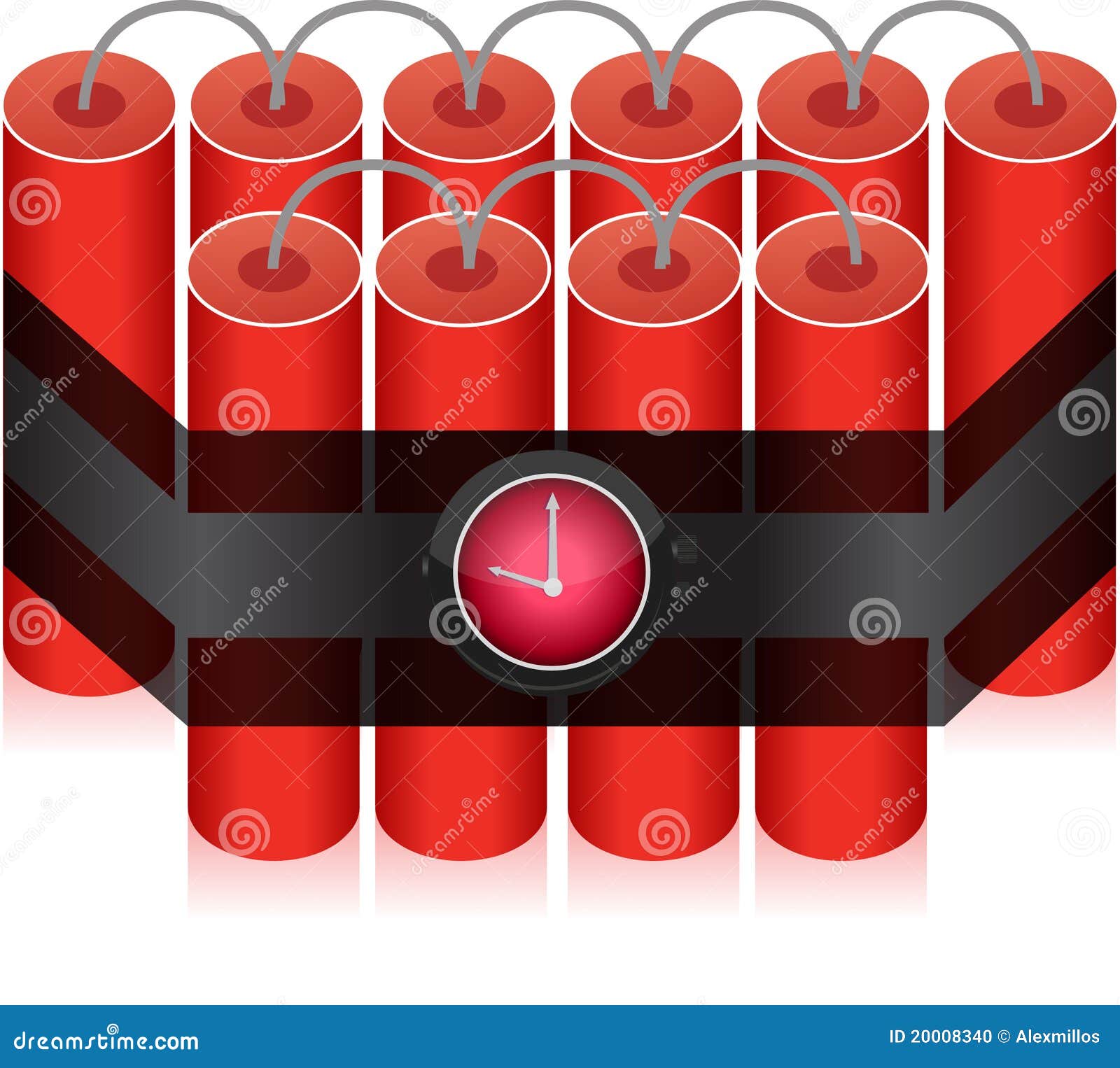 Bomb Dynamite With Timer And Wire Orange Background Royalty-Free Stock ...