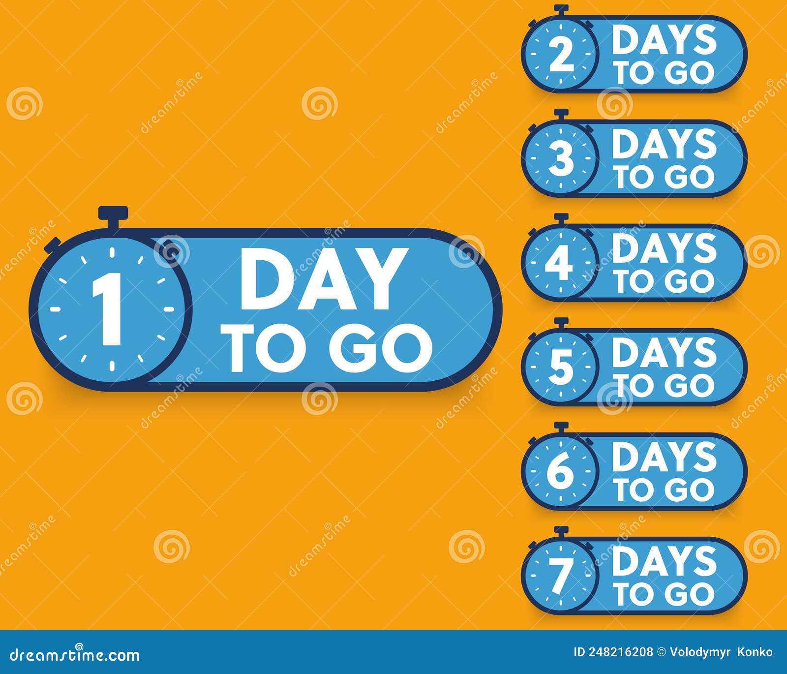 Countdown Time with Number of Days Left Banner Design Stock Vector ...