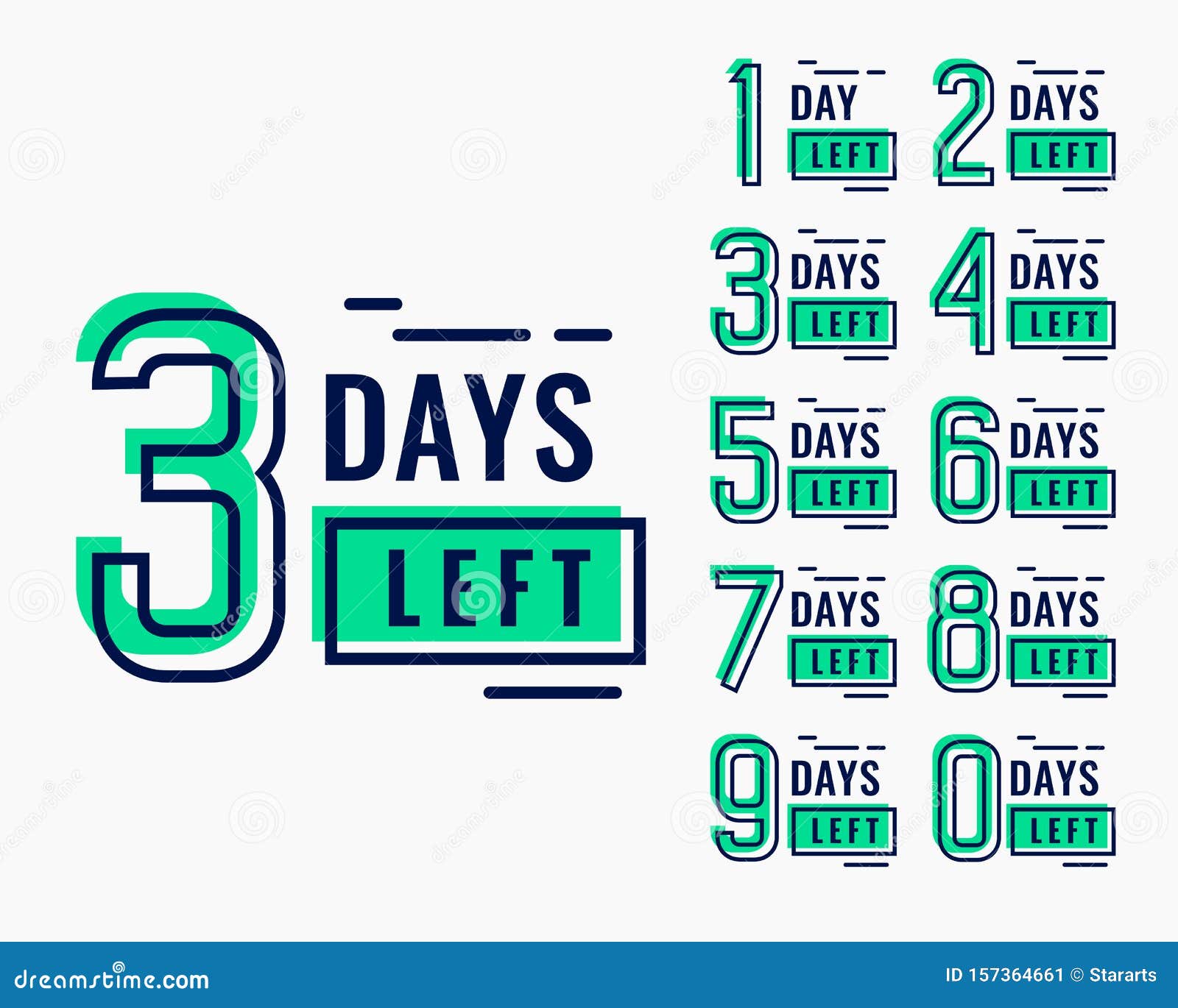 Countdown Time for Number of Days Left Stock Vector - Illustration of ...
