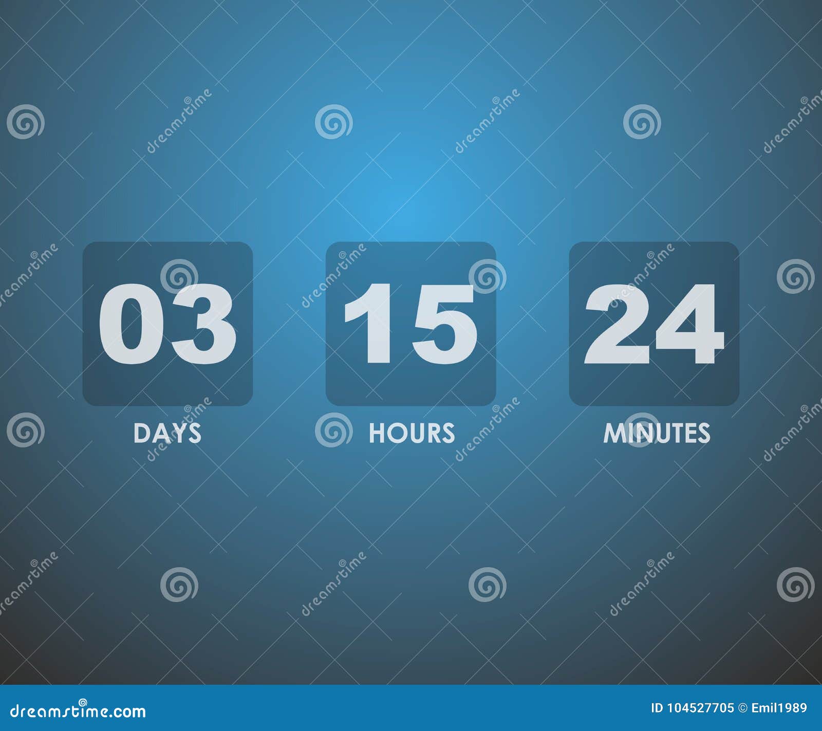 Countdown Timer Background on Blue Gradient Stock Illustration ...