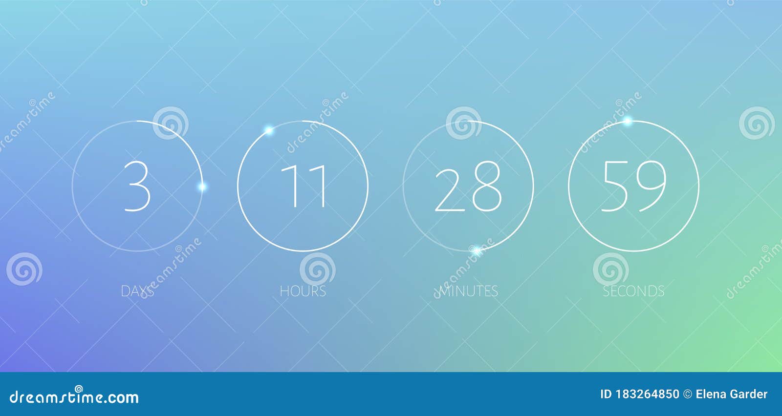 Countdown Timer. Circle Counter. Vector Time Digital Clock Scoreboard ...