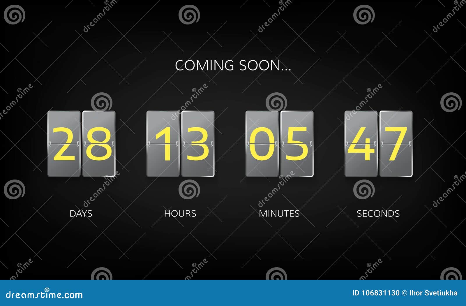Countdown Timer Clock Counter. Countdown Web Site Flat Template. Flip ...
