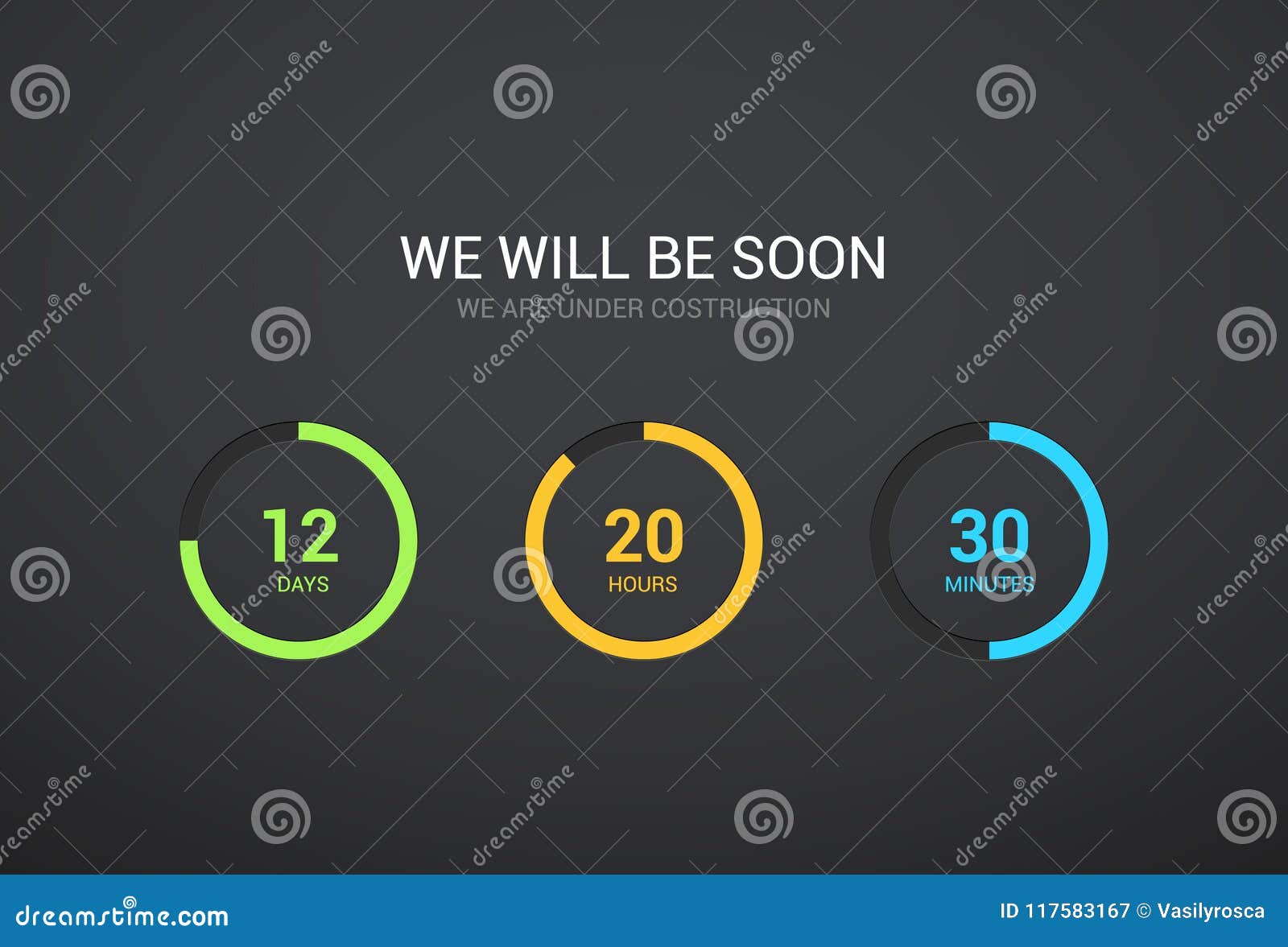 Countdown Timer Design for Website. Clock Timer Design on Dark Background Stock Vector ...