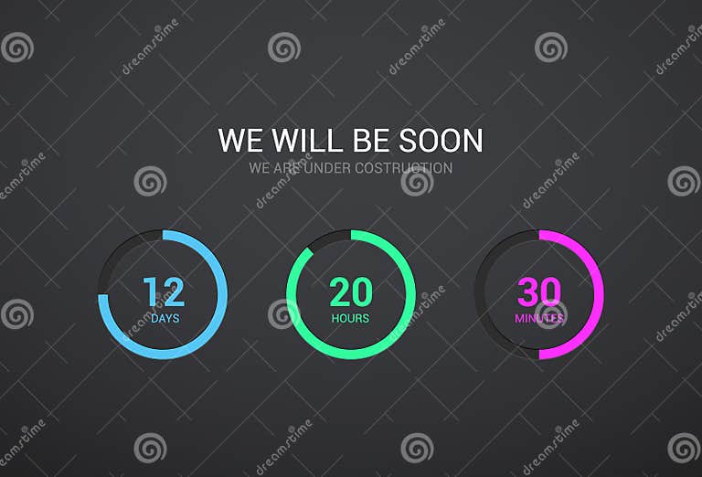 Countdown Timer Design for Website. Clock Timer Design on Dark ...