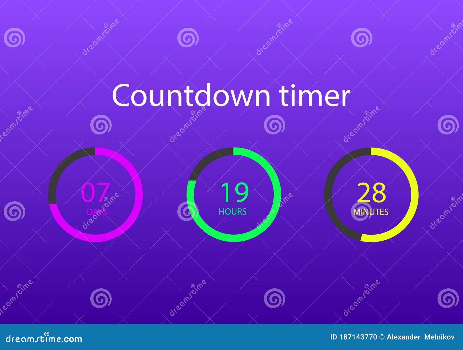 Countdown Timer Design Website Clock Vector Illustration Eps 10 Stock