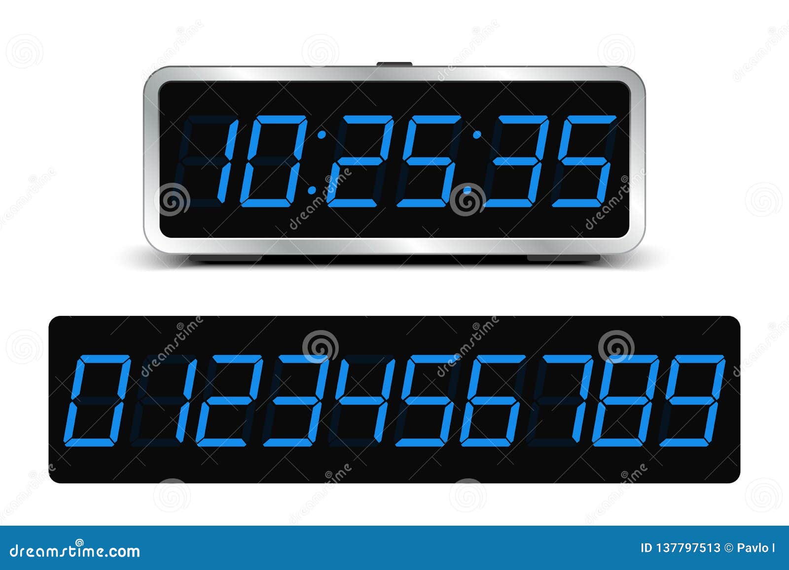 Timer Digital Banner. Alarm Panel With Electronic Leds Display Of Time ...