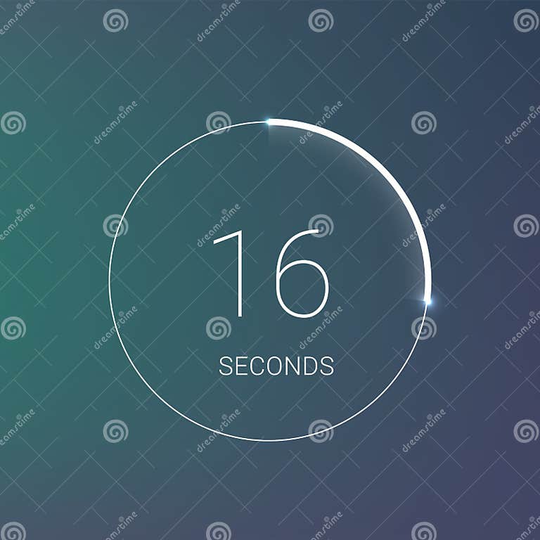 Countdown Timer or Digital Counter Clock Vector Flat Circle Icon for Smartphone UI or UX ...