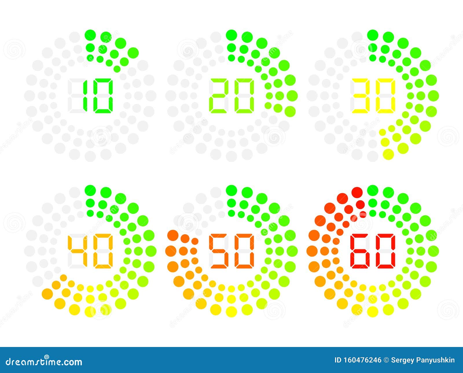 Countdown Timer Display with Flat Circle. Stopwatch Vector Icon Stock ...