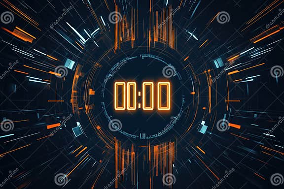 Countdown Timer Display with Vibrant Colors Showing Zero at a High-tech ...